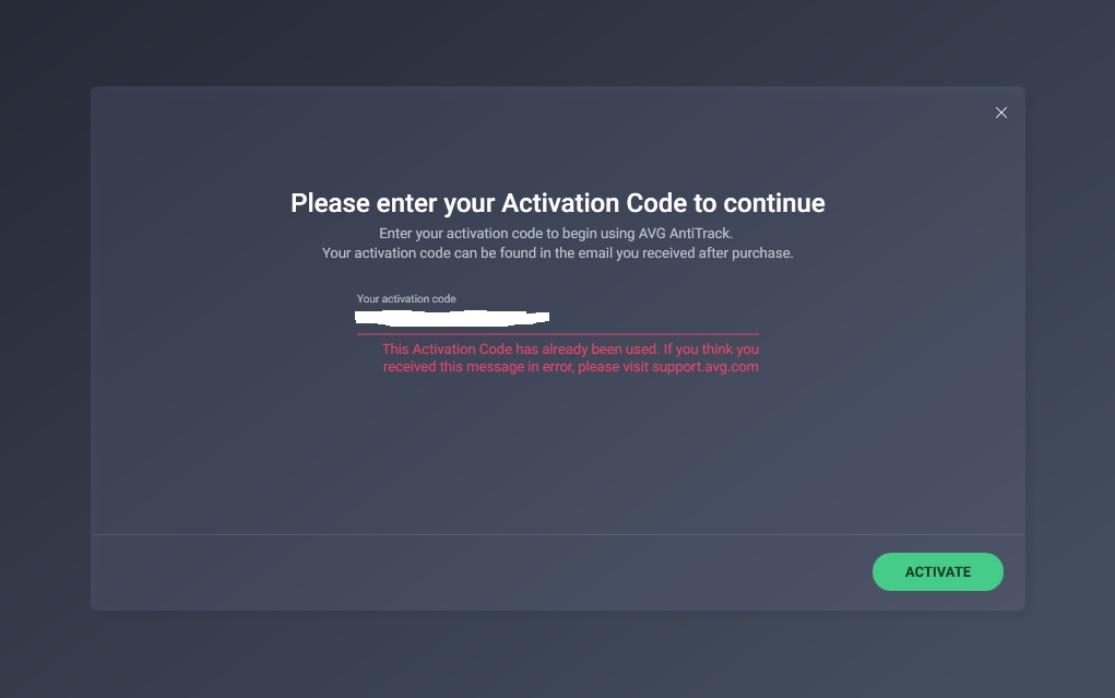 AVG Anti-track activation code | AVG