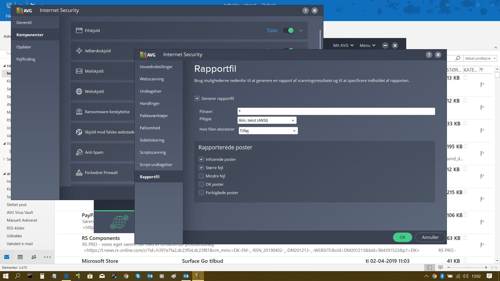 AVG internet security Log files | AVG