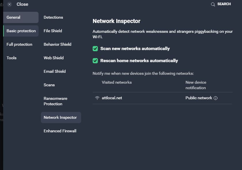 Unable to change network to Private | AVG