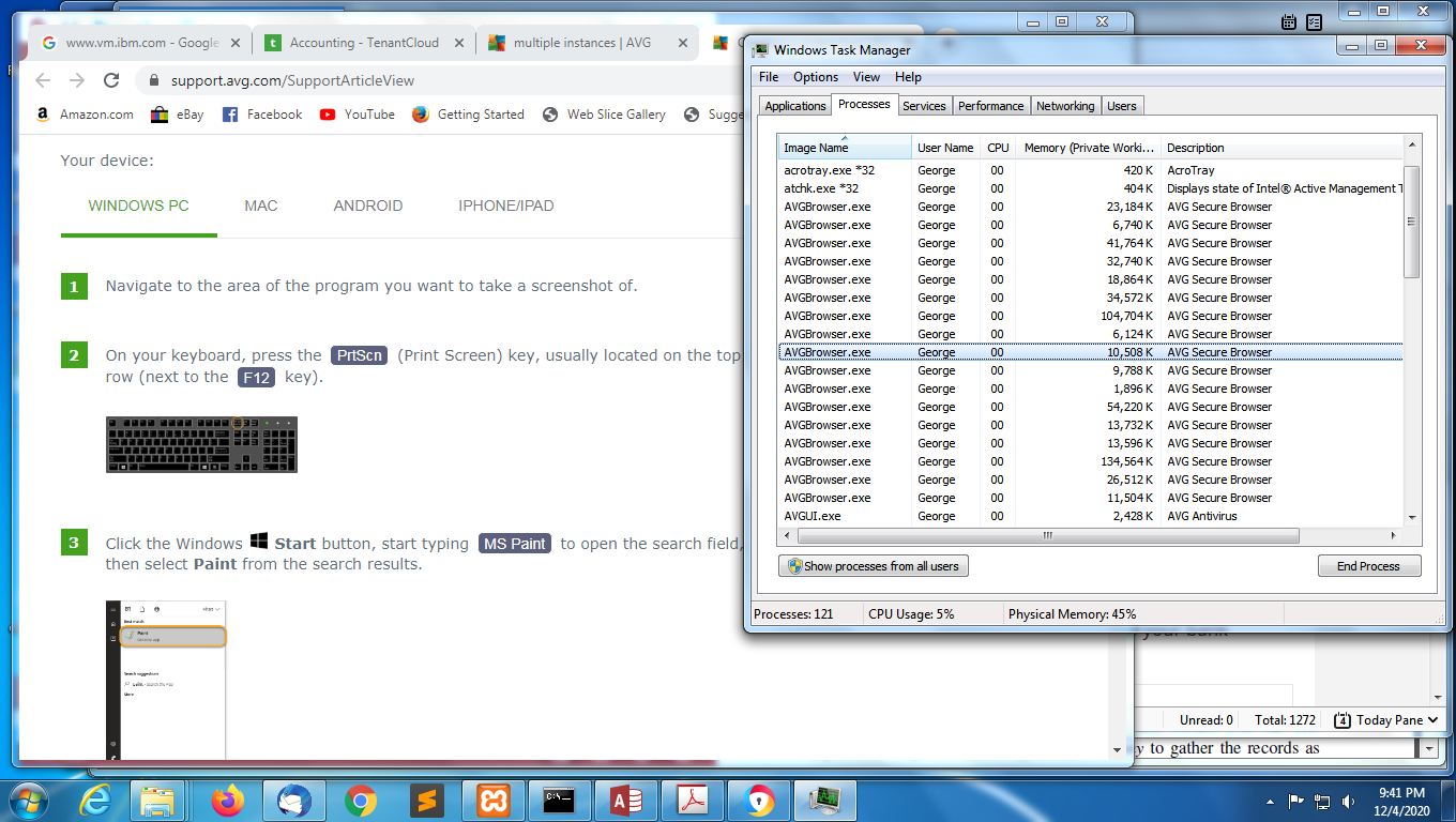 Multiple Instances Of Avg Secure Browser Avg 