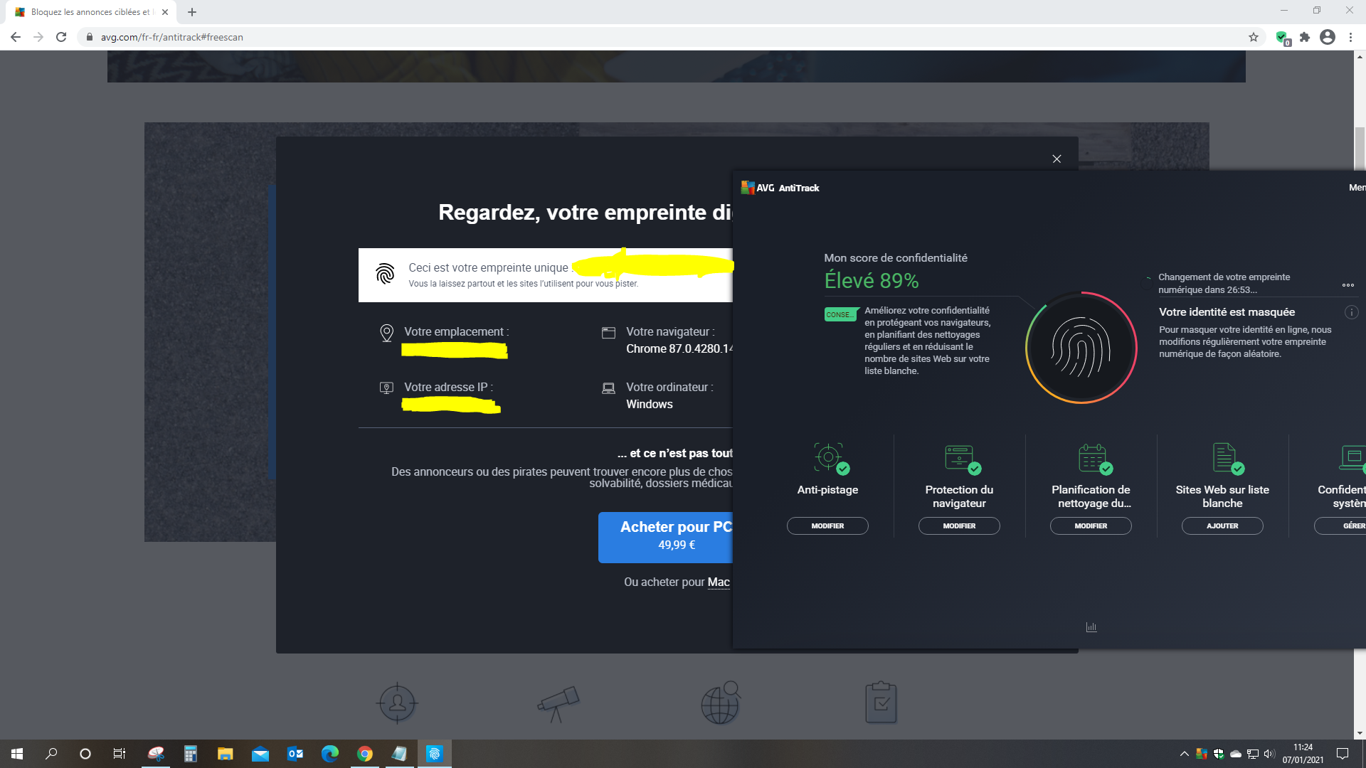 AVG AntiTrack efficiency | AVG