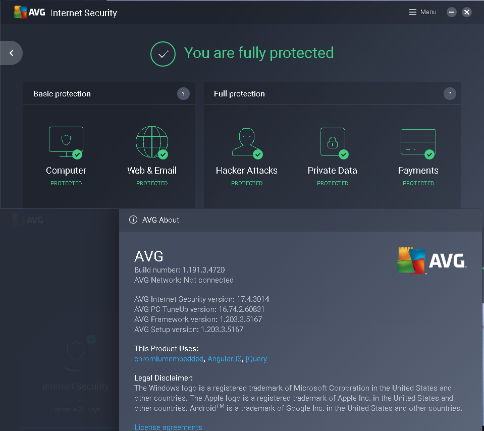 AVG Free 17.3.3011 - scan history location | AVG